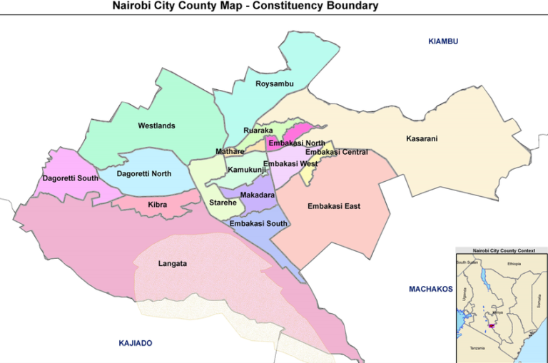 Nairobi County Map: All 17 Sub-Counties & Boundaries 2026 - Nairobi ...